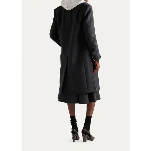 Prada Wool A-line Midi Skirt