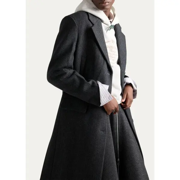 Prada Wool A-line Midi Skirt