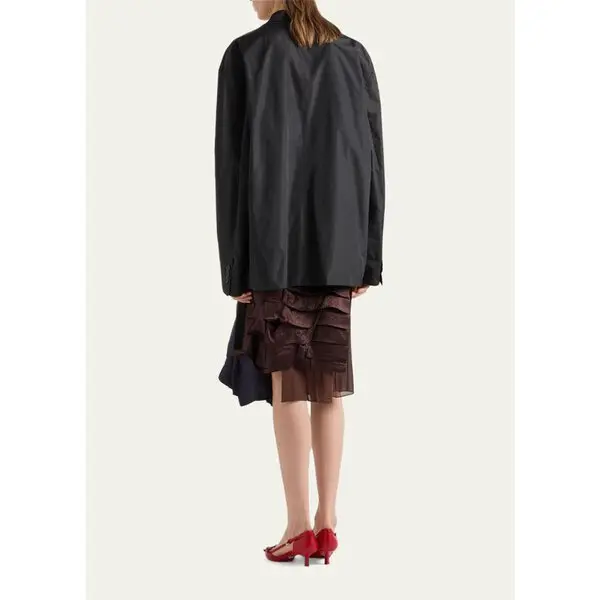 Prada Silk Faille Patchwork Midi Wrap Skirt