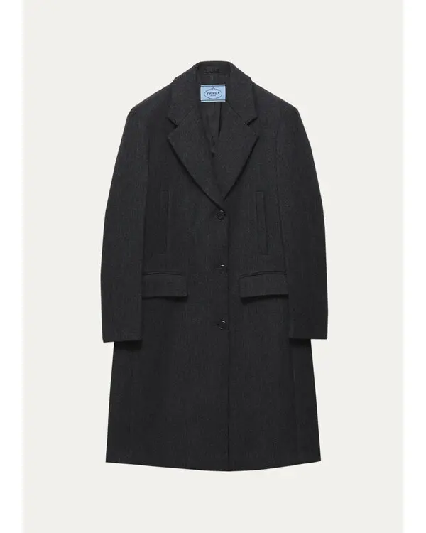 Prada Notch Lapel Wool Coat