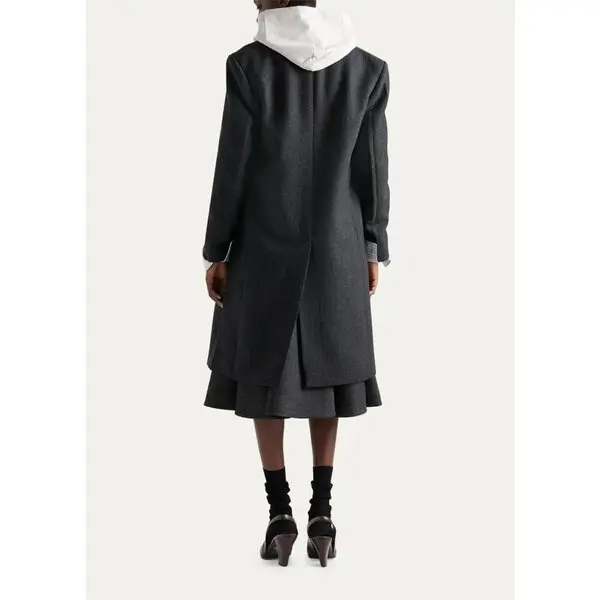 Prada Notch Lapel Wool Coat