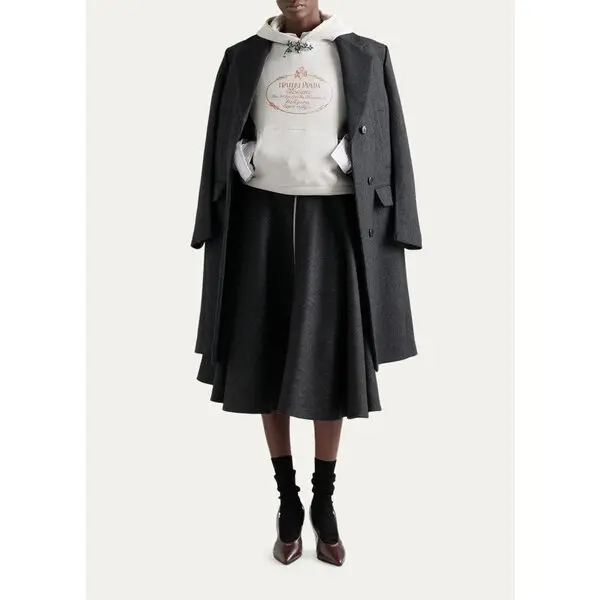 Prada Notch Lapel Wool Coat