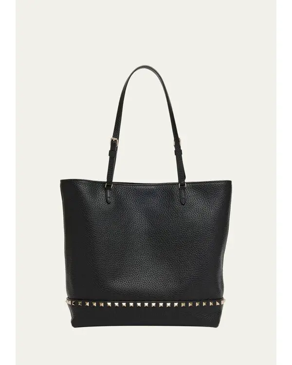 Valentino Garavani Medium Rockstud Grain Leather Tote Bag