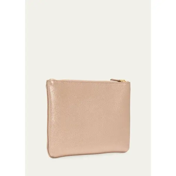 Valentino Garavani Medium Metallic Leather Flat Pouch Bag