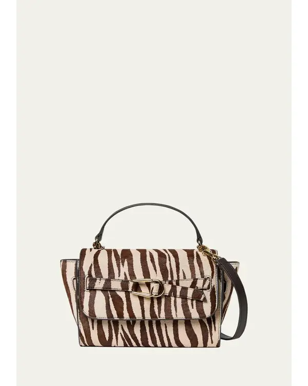 LOEFFLER RANDALL Alexi -print Calfhair & Leather Top-handle Bag