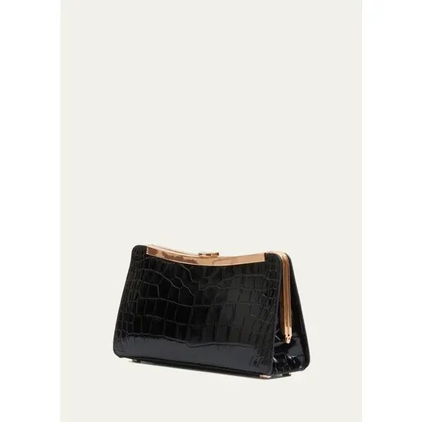 Simkhai Solange Croc-embossed Leather Clutch