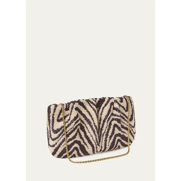 LOEFFLER RANDALL Serena Gathered Woven Clutch Bag