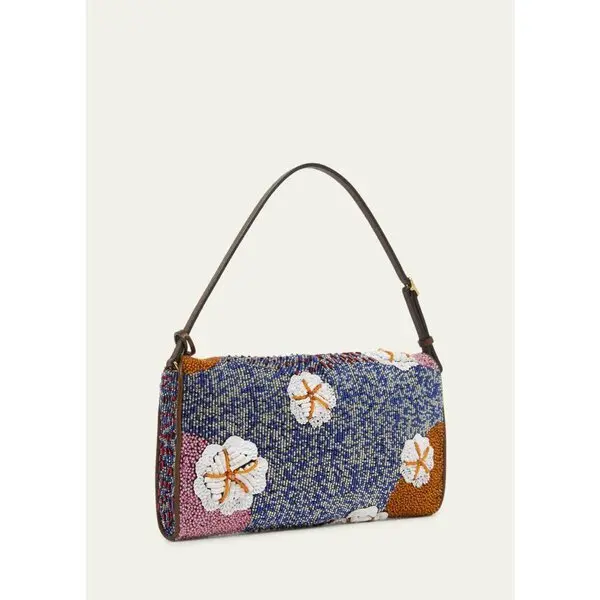 Valentino Garavani Devain Floral Beaded Top-handle Bag
