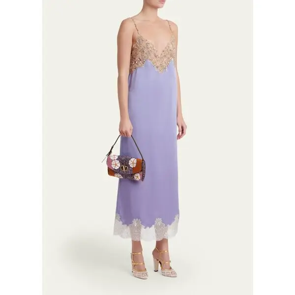 Valentino Garavani Devain Floral Beaded Top-handle Bag