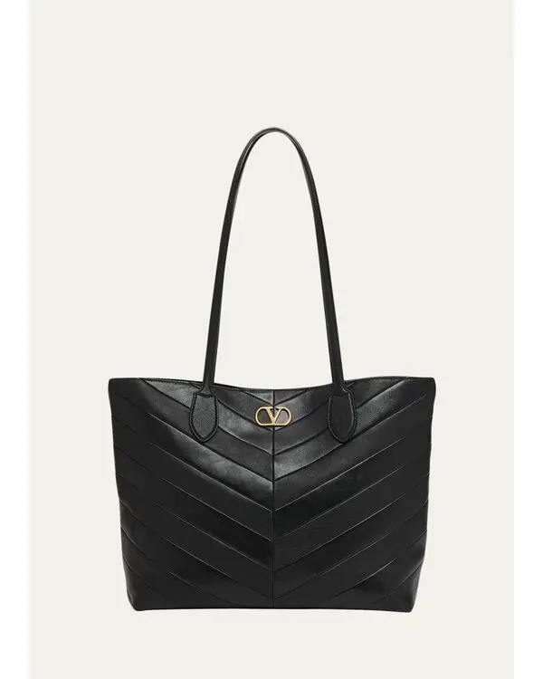 Valentino Garavani Panthea Medium Chevron Leather Tote Bag