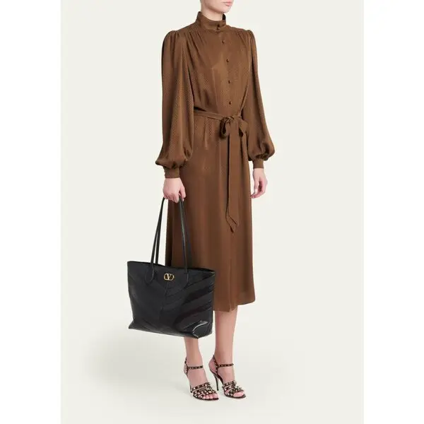 Valentino Garavani Panthea Medium Chevron Leather Tote Bag