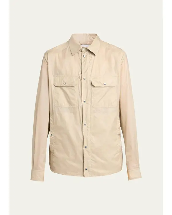 Moncler Nylon Snap-front Shirt Jacket