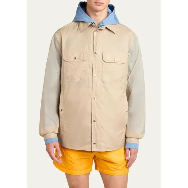 Moncler Nylon Snap-front Shirt Jacket