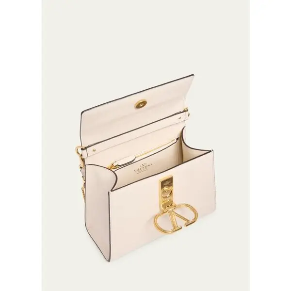 Valentino Garavani Small Crystal Vlogo Leather Top-handle Bag