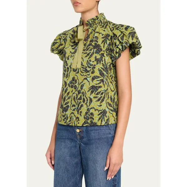 Ulla Johnson Estela Batik Floral Blouse