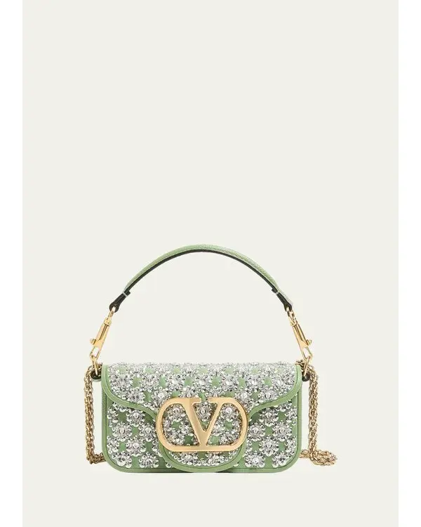 Valentino Garavani Locò Small Embroidered Shoulder Bag