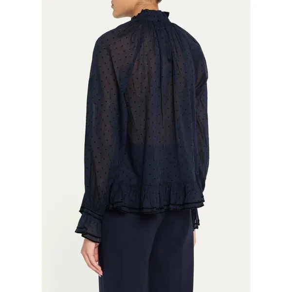 Ulla Johnson Marcella Long-sleeve Asymmetric Cotton Blouse