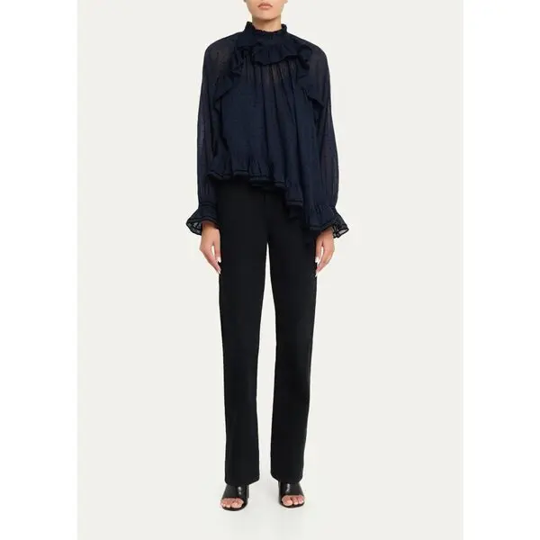 Ulla Johnson Marcella Long-sleeve Asymmetric Cotton Blouse