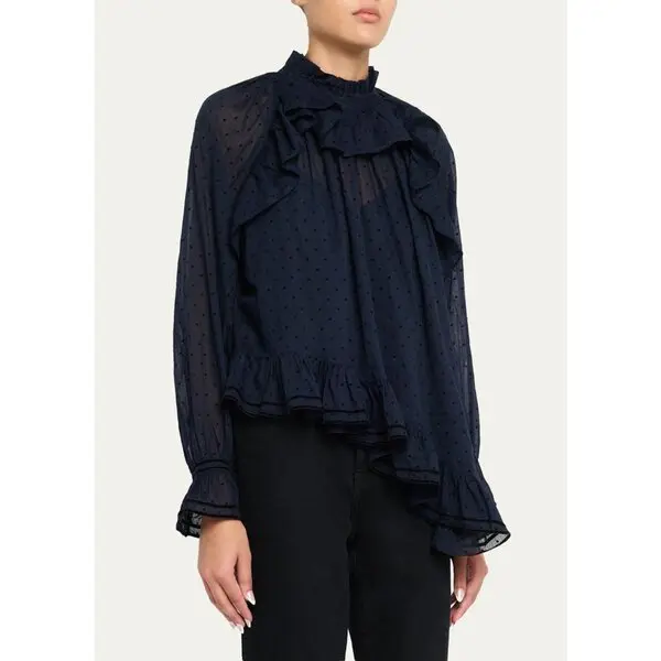 Ulla Johnson Marcella Long-sleeve Asymmetric Cotton Blouse
