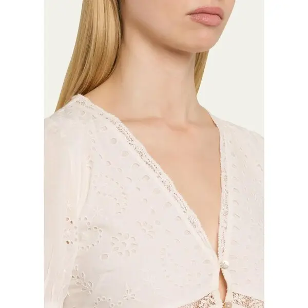 LoveShackFancy Tarragon Broderie Anglaise Midi Dress