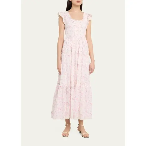 LoveShackFancy Chessie Floral Maxi Dress