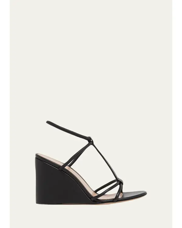GIANVITO ROSSI 85mm Strappy Leather Wedge Sandals