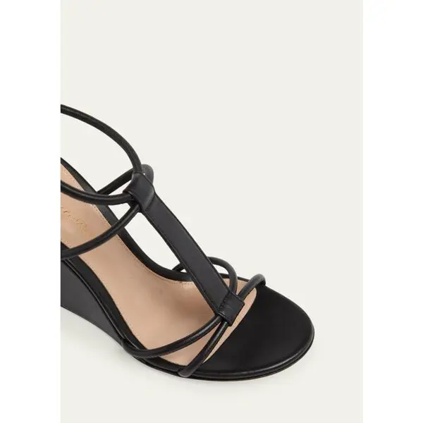 GIANVITO ROSSI 85mm Strappy Leather Wedge Sandals
