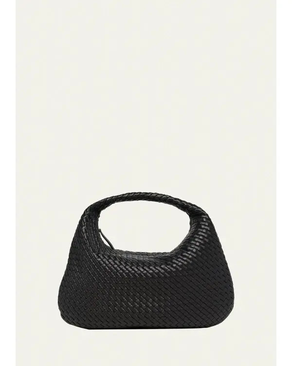 Bottega Veneta Maxi Veneta Leather Shoulder Bag - Black