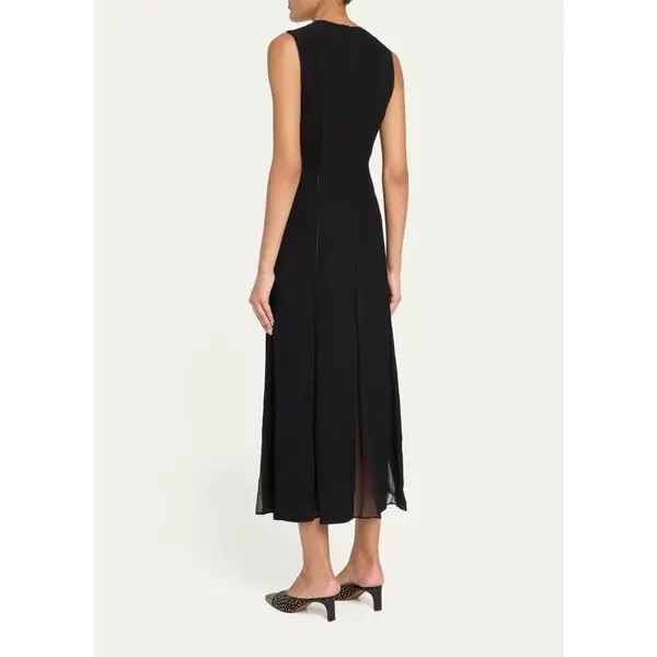 Ulla Johnson Laure Chiffon Sleeveless Midi Dress - Noir