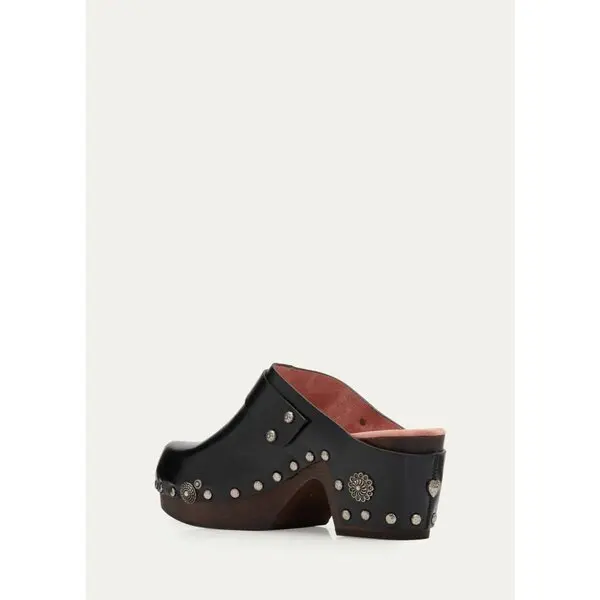 Chloé 70mm Talis Studded Leather Clogs