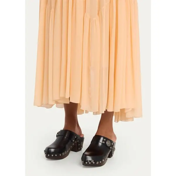 Chloé 70mm Talis Studded Leather Clogs