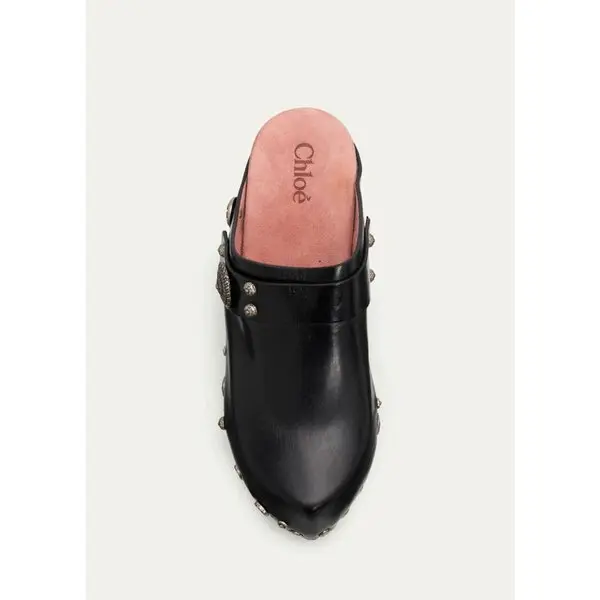 Chloé 70mm Talis Studded Leather Clogs