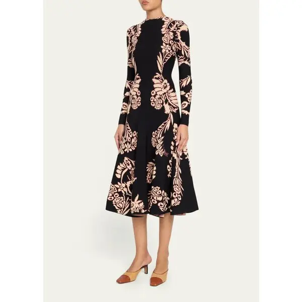Ulla Johnson Nerissa Jacquard Long-sleeve Midi Dress