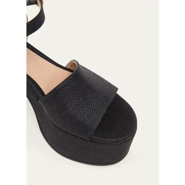 GIANVITO ROSSI 35mm Canvas Platform Block-heel Sandals