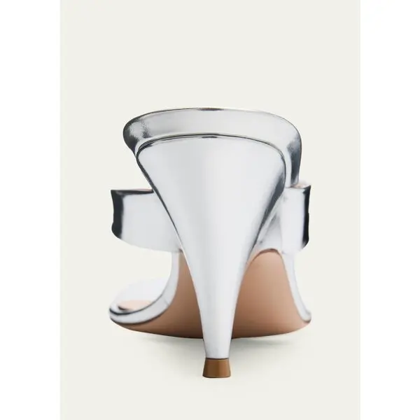 GIANVITO ROSSI 70mm Metallic Leather Thong Sandals