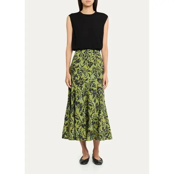 Ulla Johnson Clarisse Floral Trumpet Skirt