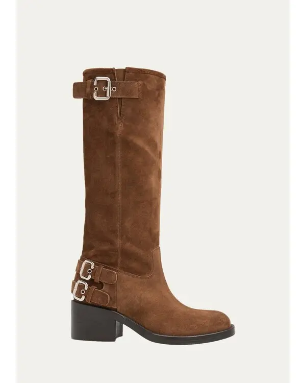 Chloé 65mm Dakota Suede Knee-high Boots - Chocolate