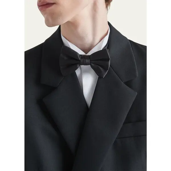 Prada Silk Satin Bow Tie - Black
