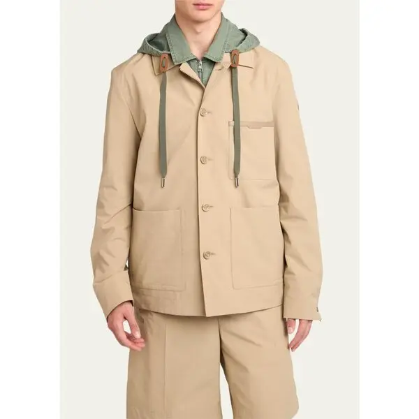 Moncler Nanav Seersucker Shirt Jacket