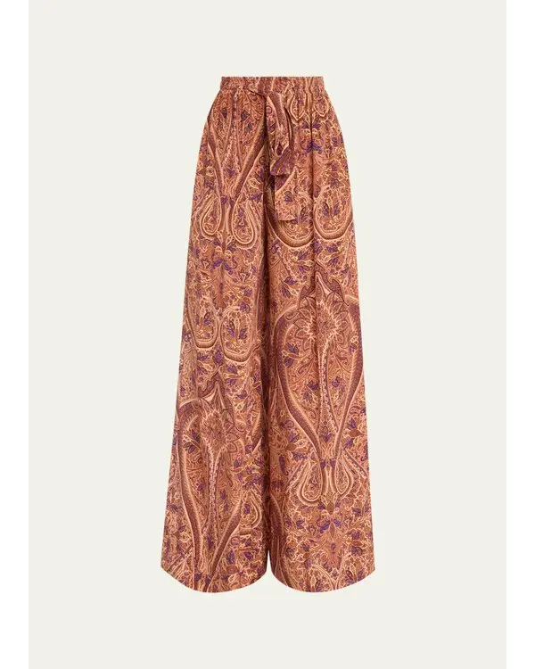 Ulla Johnson Sawyer High-waist Wide-leg Silk Pants