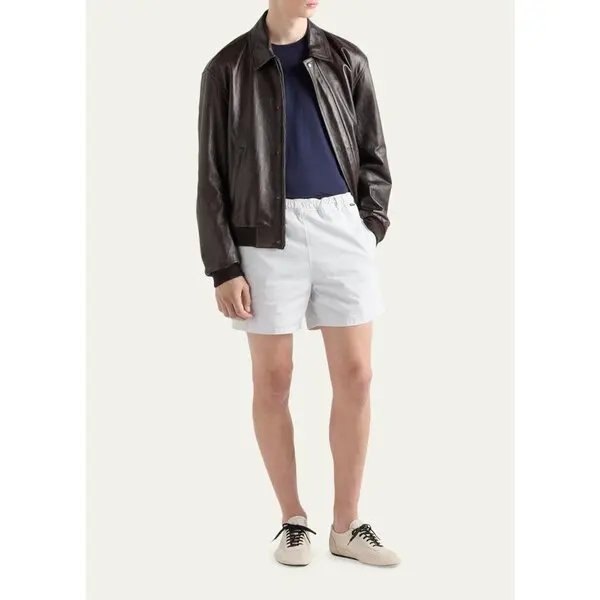 Prada Silk Knit Short-sleeve Crewneck Sweater