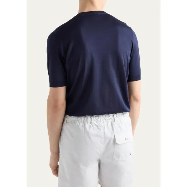 Prada Silk Knit Short-sleeve Crewneck Sweater