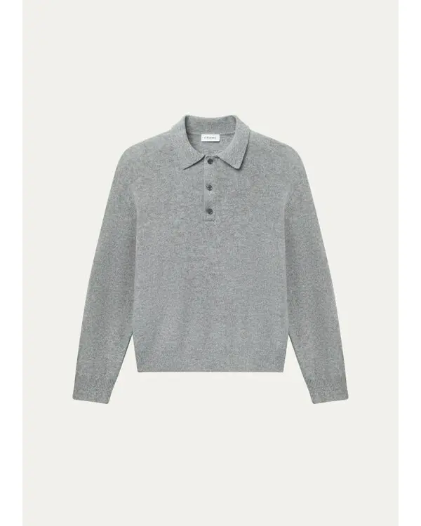 FRAME Boiled Wool Polo Sweater