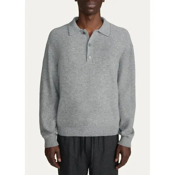 FRAME Boiled Wool Polo Sweater
