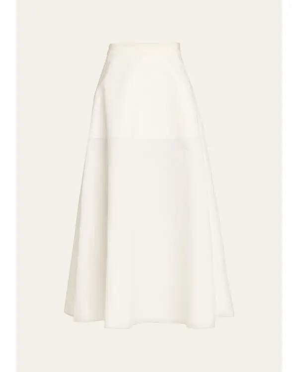 FFORME Deeta Flared Cotton Skirt - Chalk