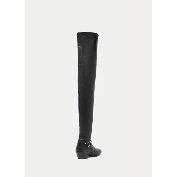 ORA 45mm Leather Over-the-knee Boots - Black