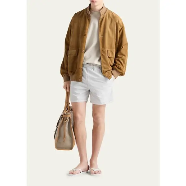 Prada Cotton Twill Stretch Swim Trunks