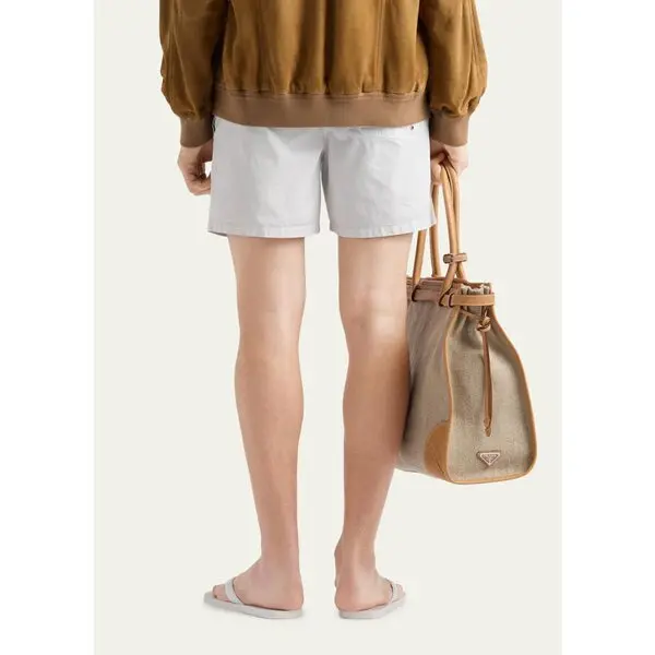 Prada Cotton Twill Stretch Swim Trunks