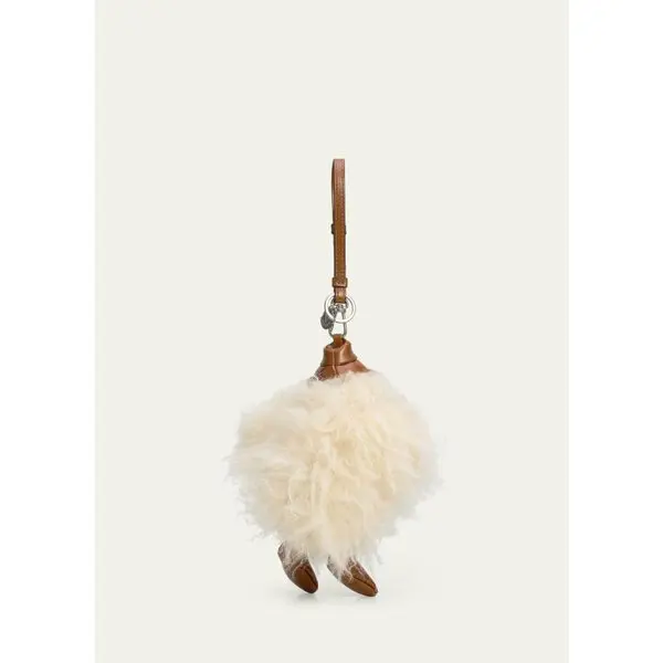 Moncler Monduck Key Ring In Faux Fur