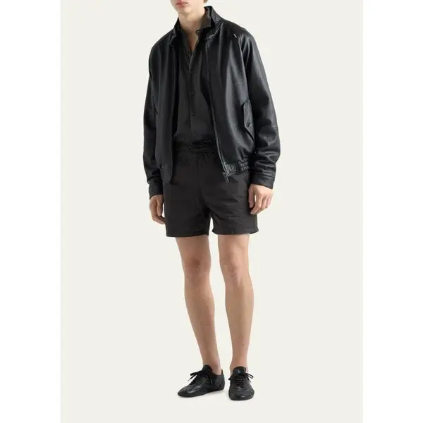 Prada Stand Collar Napa Leather Jacket